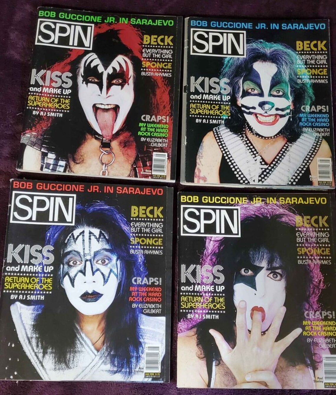 All 4 Kiss Covers! 1996 Spin Magazines! - Etsy