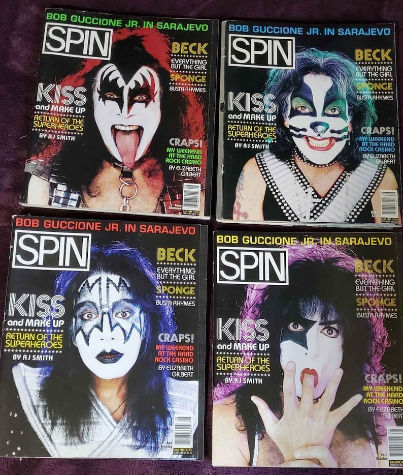 All 4 Kiss Covers! 1996 Spin Magazines! - Etsy
