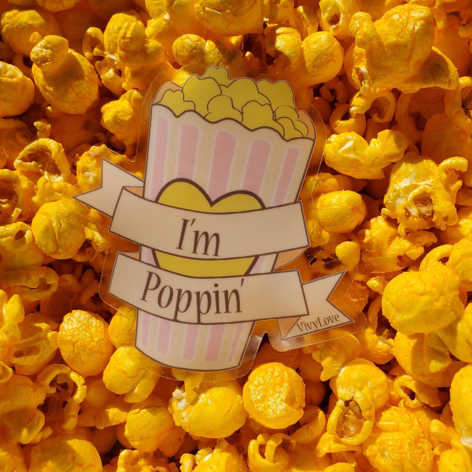I'm Poppin Motivational Popcorn Clear 2.98 X 3 Inch Vinyl Sticker - Etsy UK