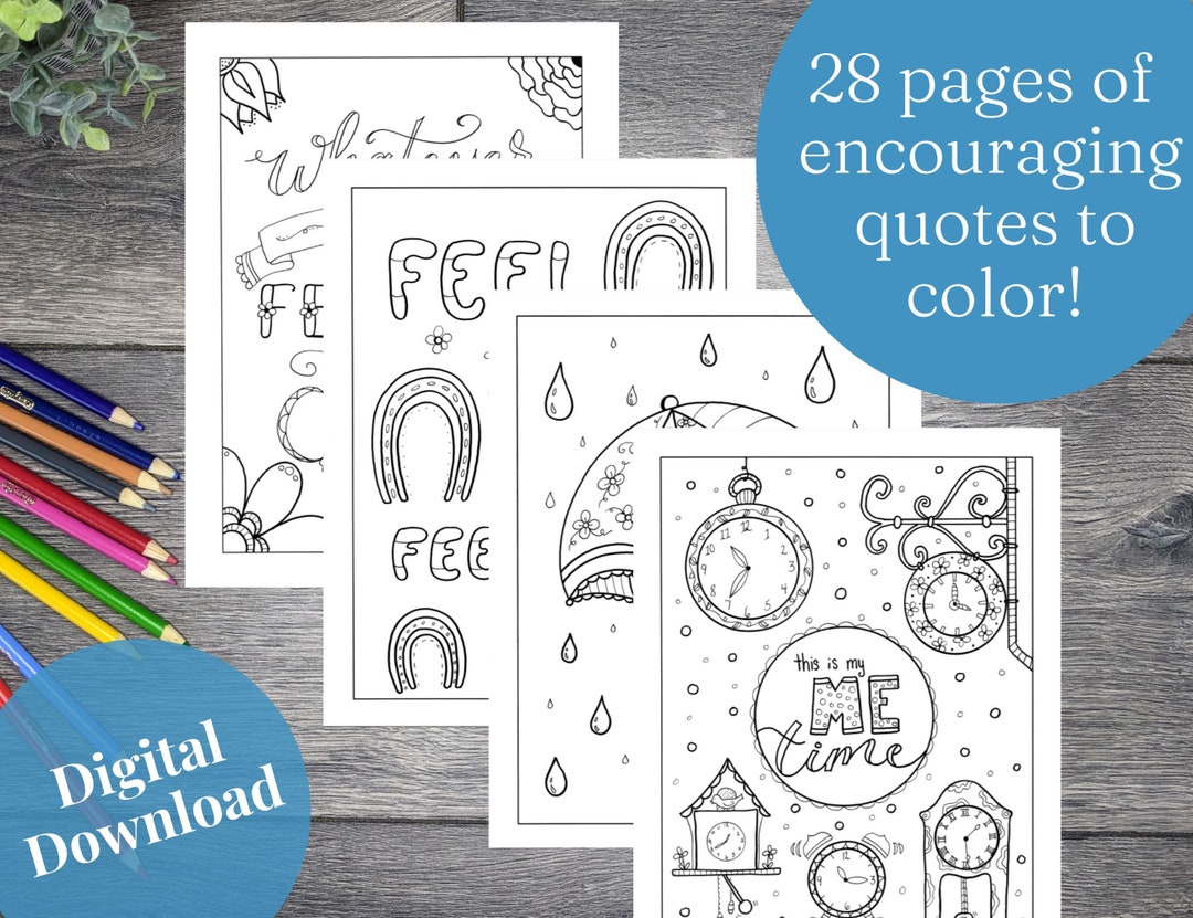 Adult Coloring Book Encouraging Coloring Book Stress Relief Coloring ...