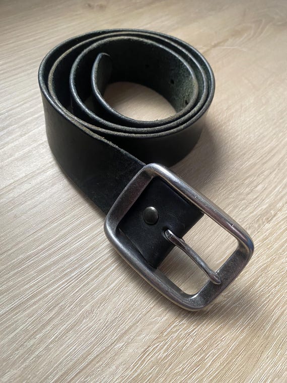 Vintage GAP Black Belt Genuine Wide Leather Belt with… - Gem