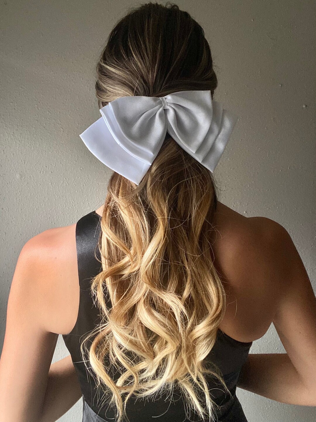 Vintage White Bow Hair Ribbon Clip - Etsy