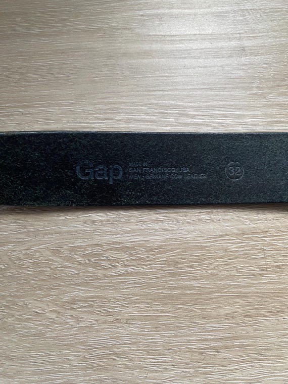 Vintage GAP Black Belt Genuine Wide Leather Belt with… - Gem