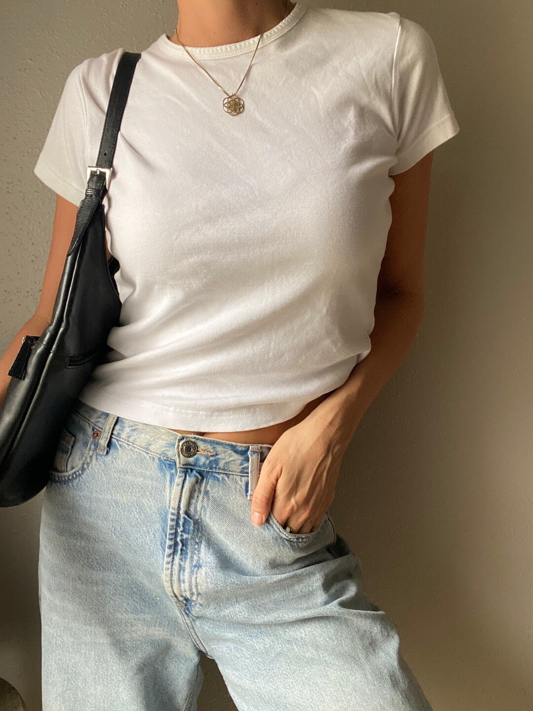 Classic Vintage White Cotton Tee Shirt - Etsy