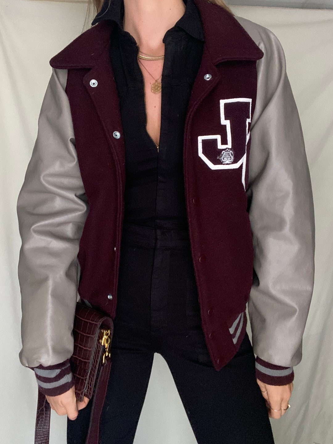 Rare Vintage Wool Varsity Bomber Jacket JC Lettering Made in USA - Etsy