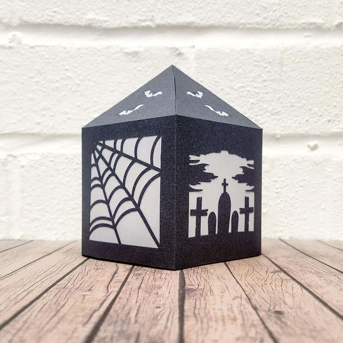 Halloween Spooky Paper Lantern DIY Template Cut Your Own - Etsy