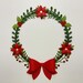Poinsettia Holly Wreath Layered Papercutting Paper Craft DIY - Etsy