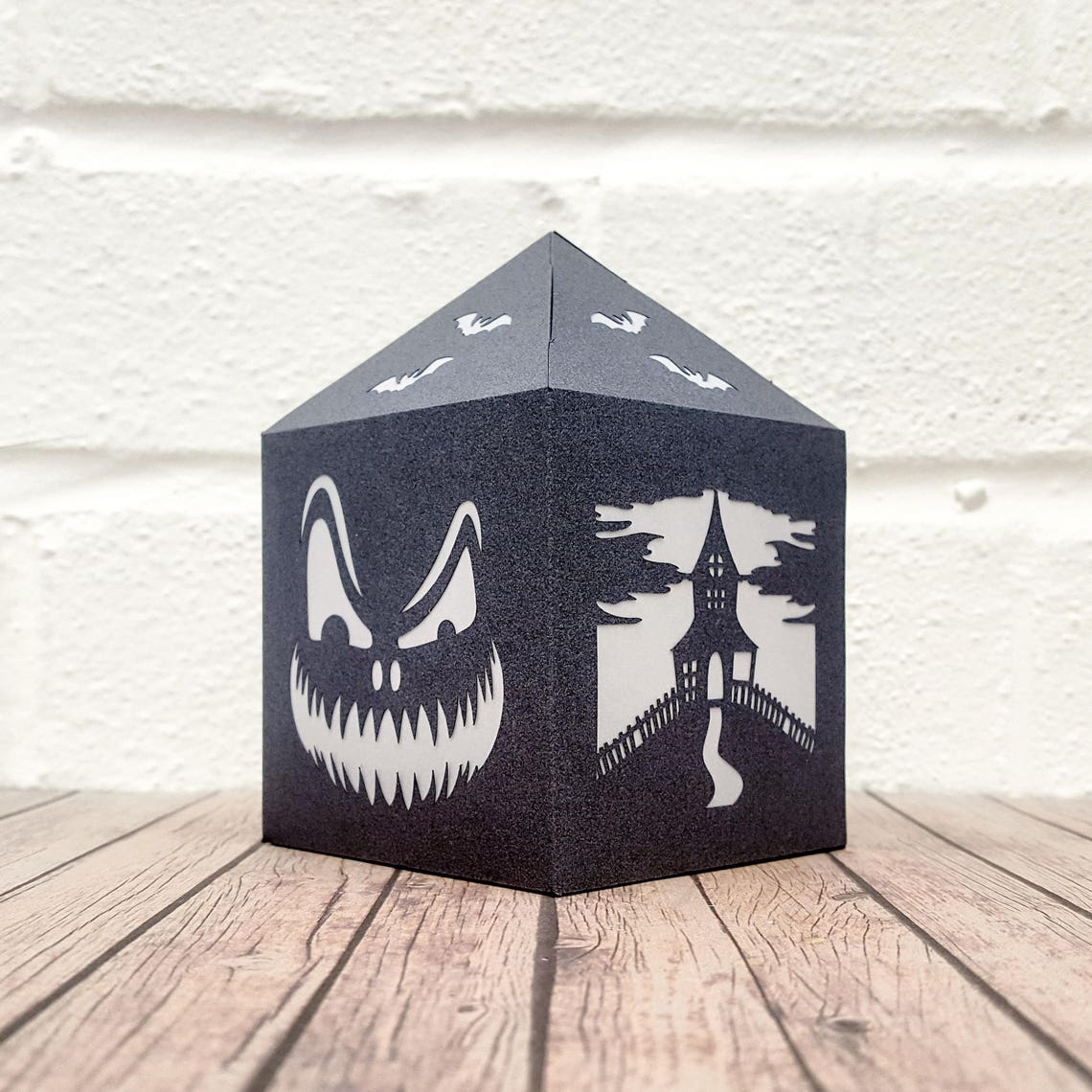 Halloween Spooky Paper Lantern DIY Template Cut Your Own - Etsy