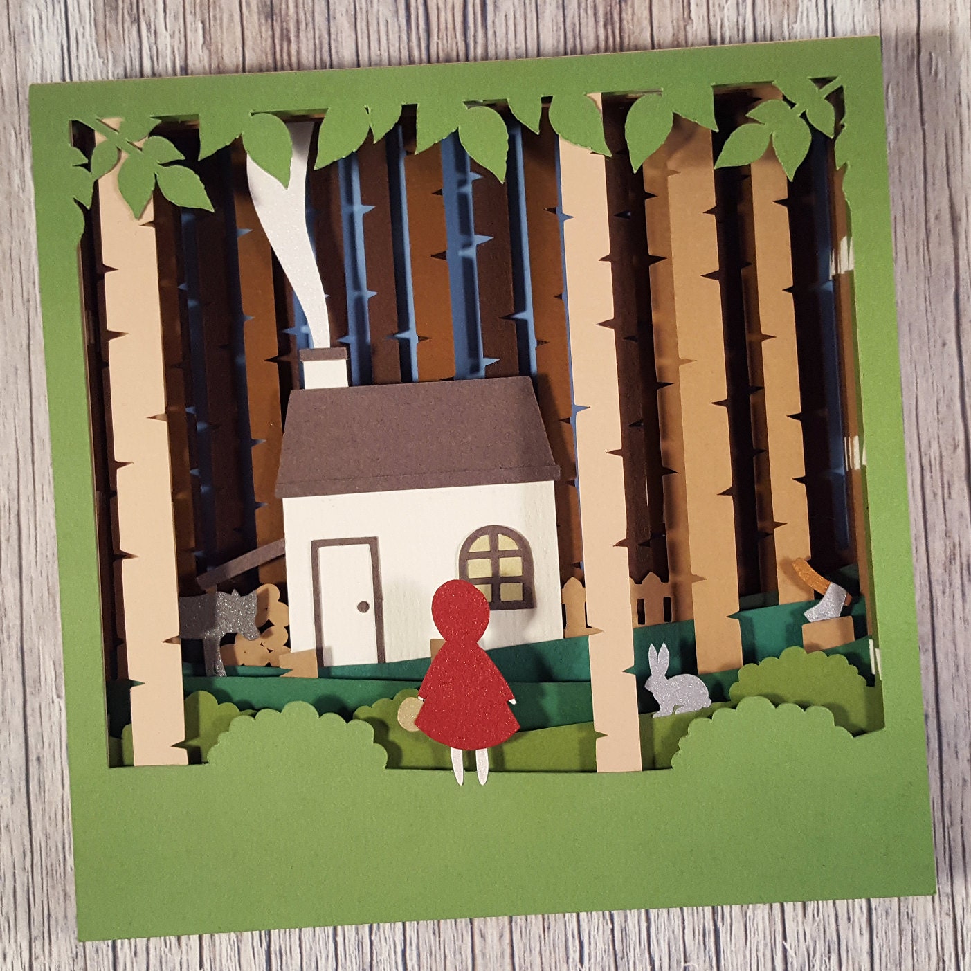 Little Red DIY 3D Shadow Box Layered Papercut Template PDF - Etsy