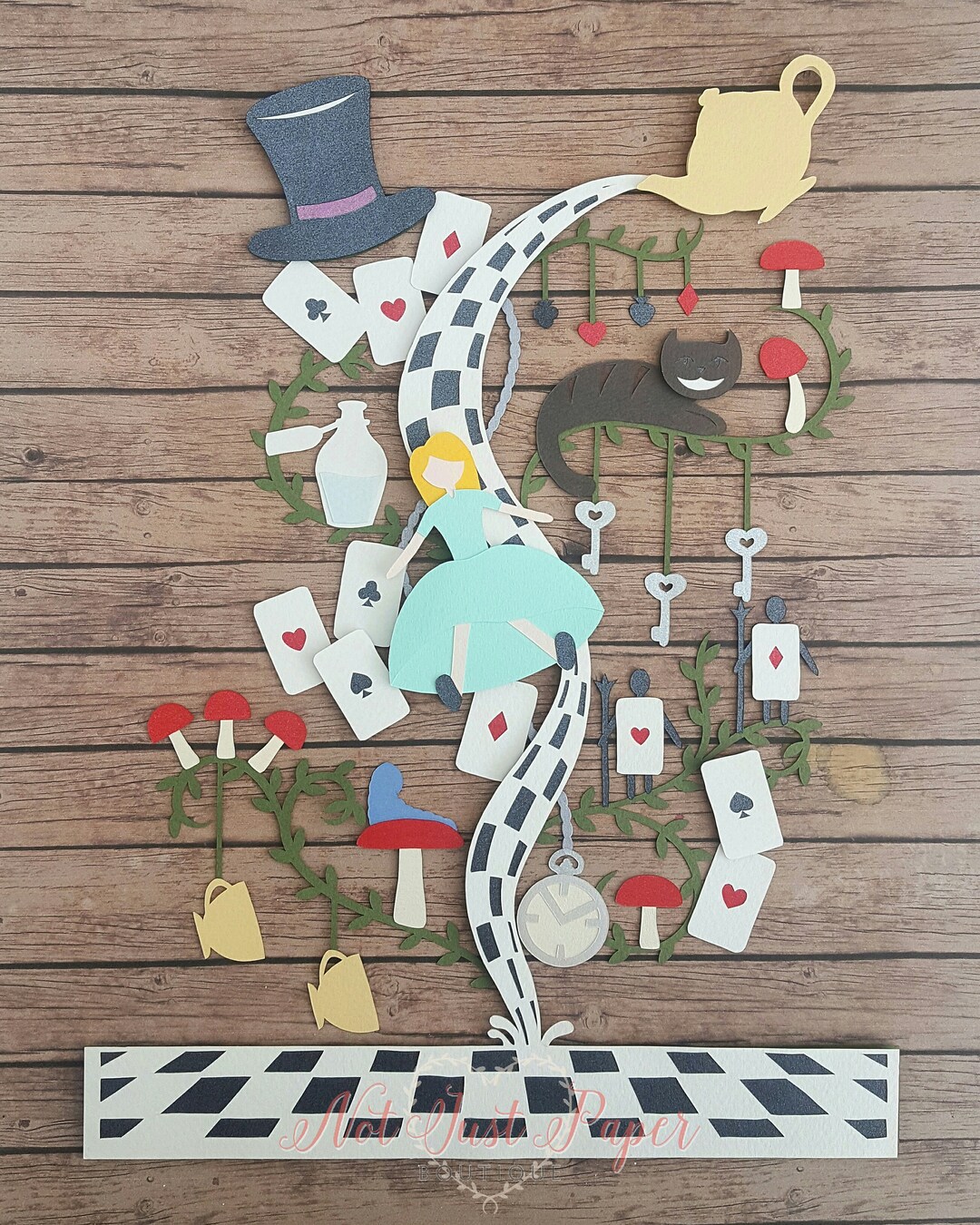 More Tea Alice Inspired DIY Shadow Box Papercutting Template Printable ...