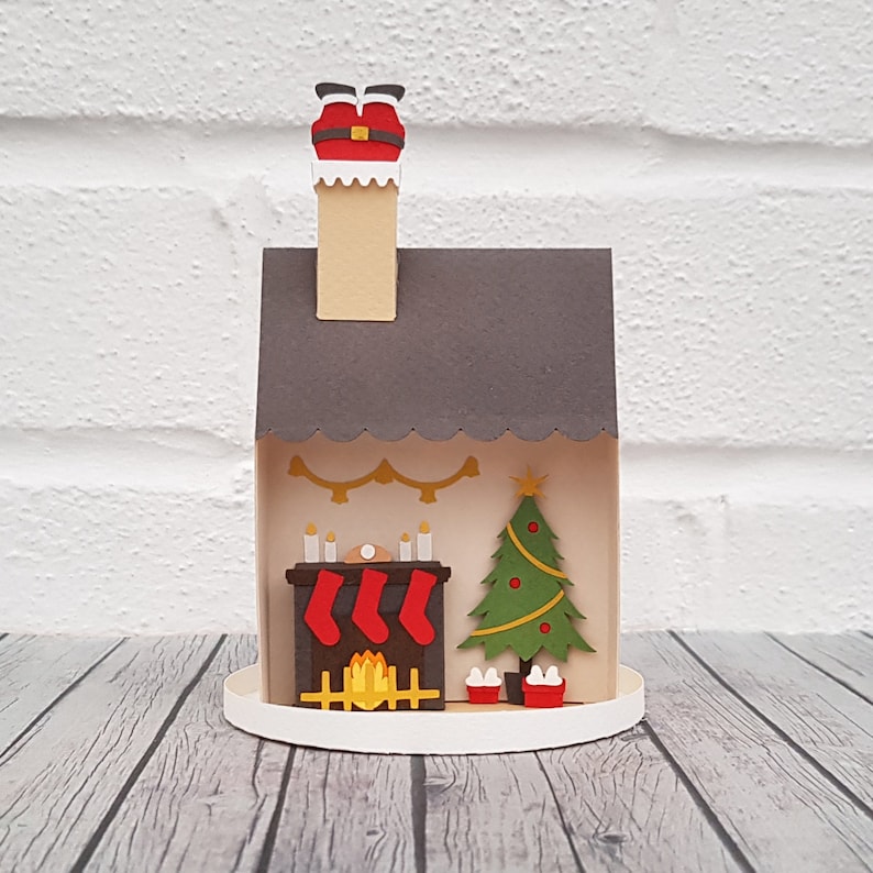 3D Christmas House DIY Papercutting Template Paper Craft - Etsy
