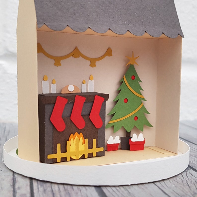 3D Christmas House DIY Papercutting Template Paper Craft - Etsy