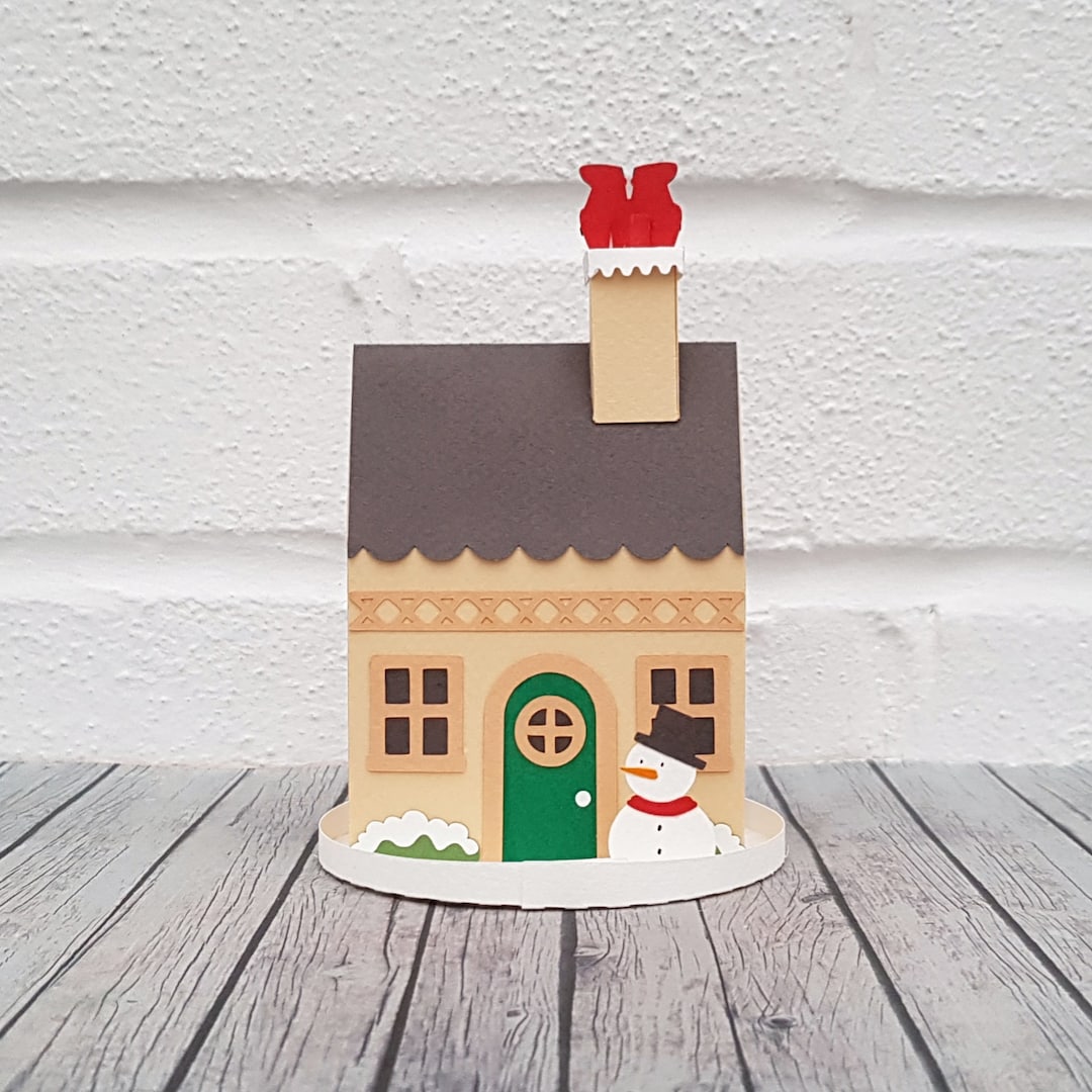 3D Christmas House DIY Papercutting Template Paper Craft Sculpture ...