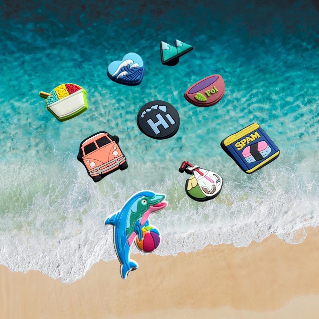 Hawaii Shoe Charm, Island Shoe Charms, Aloha, Poi, Ube, Spam Musubi ...