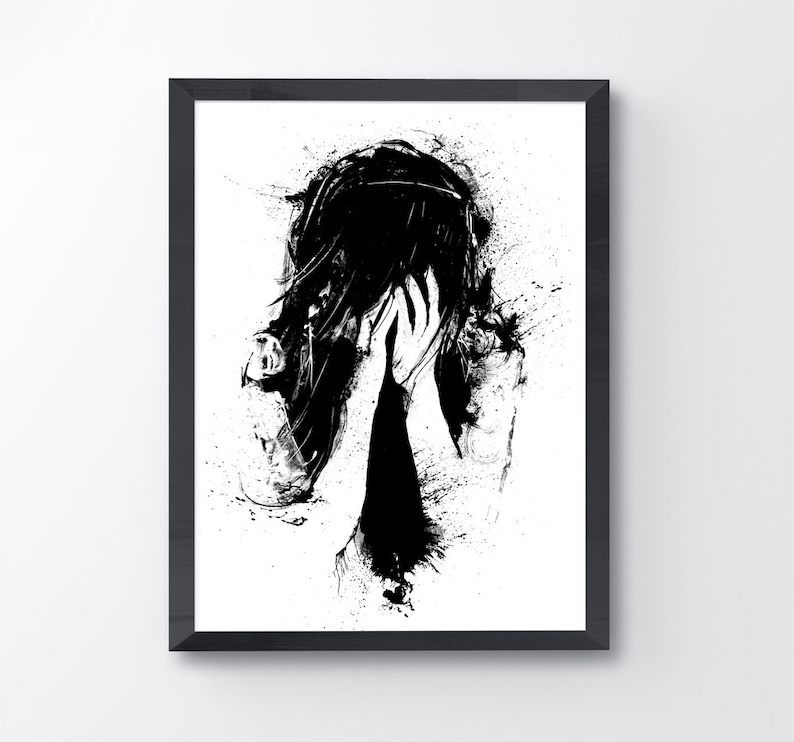 Sometimes Life is Unfair Black and White Art Sad Girl Wall - Etsy