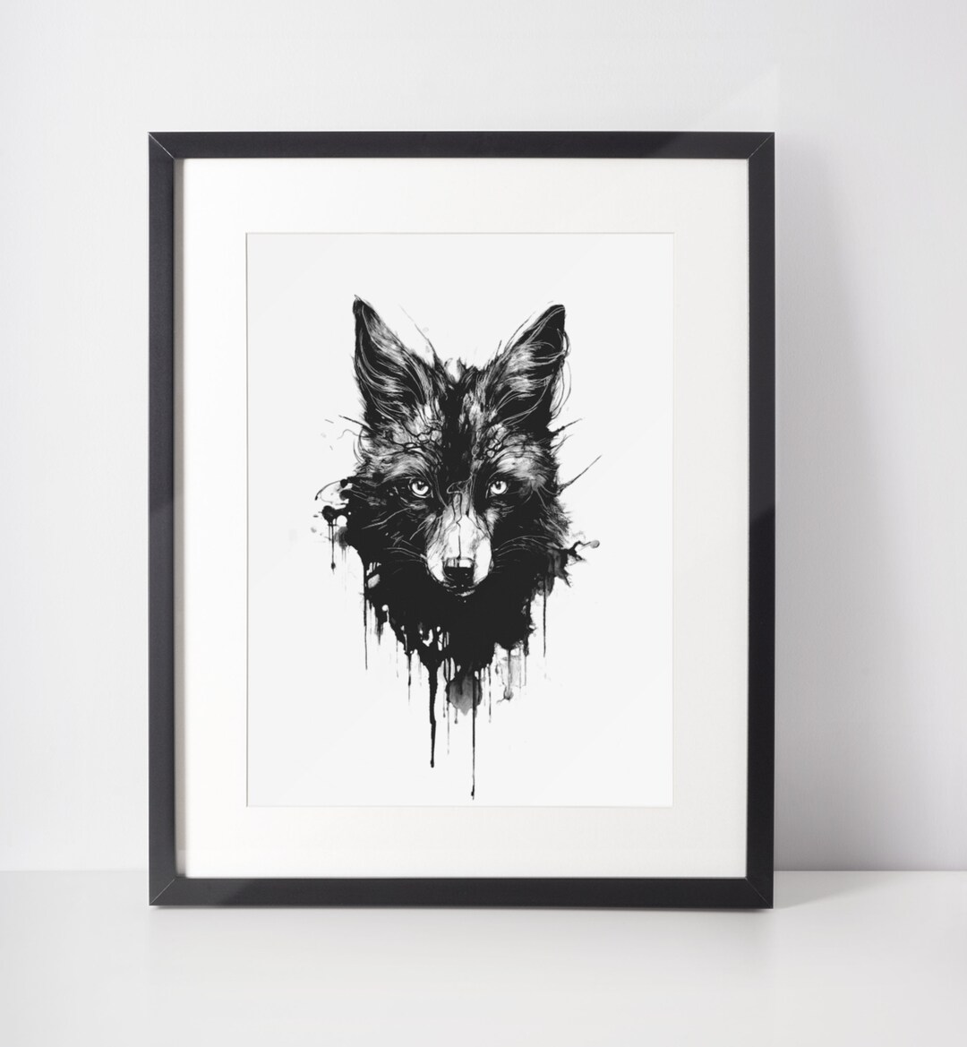 Dark Angry Wolf Art, Black and White Art, Ink Drawing, Dark Themed Art ...