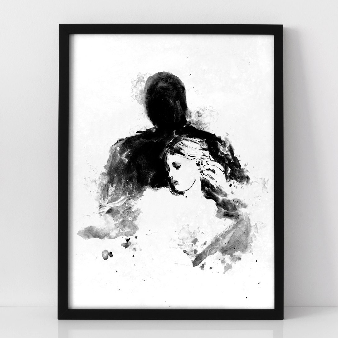 Man Ink Drawing Black and White Art Art Print Wall Art - Etsy