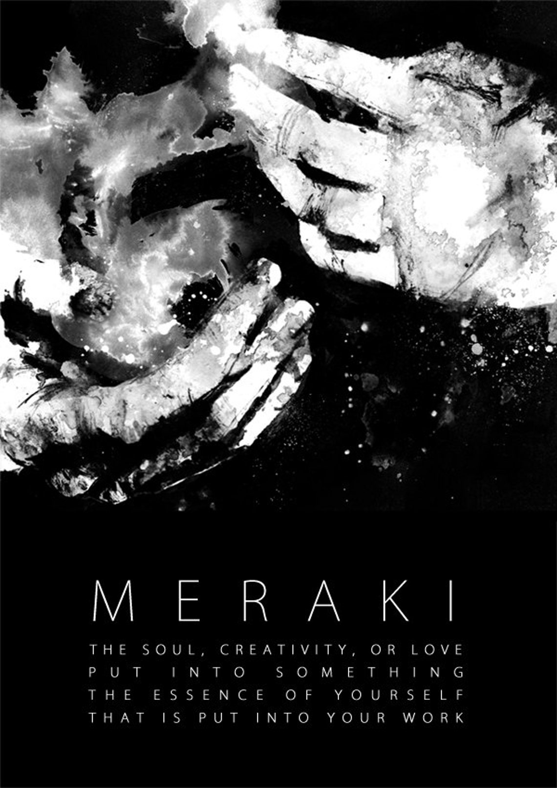 Meraki Typography Art Soul Creativity Word Art Minimalist - Etsy