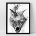 Fox Flow, Black and White Art, Ink Drawing, Animal Art, Ink Splatter ...