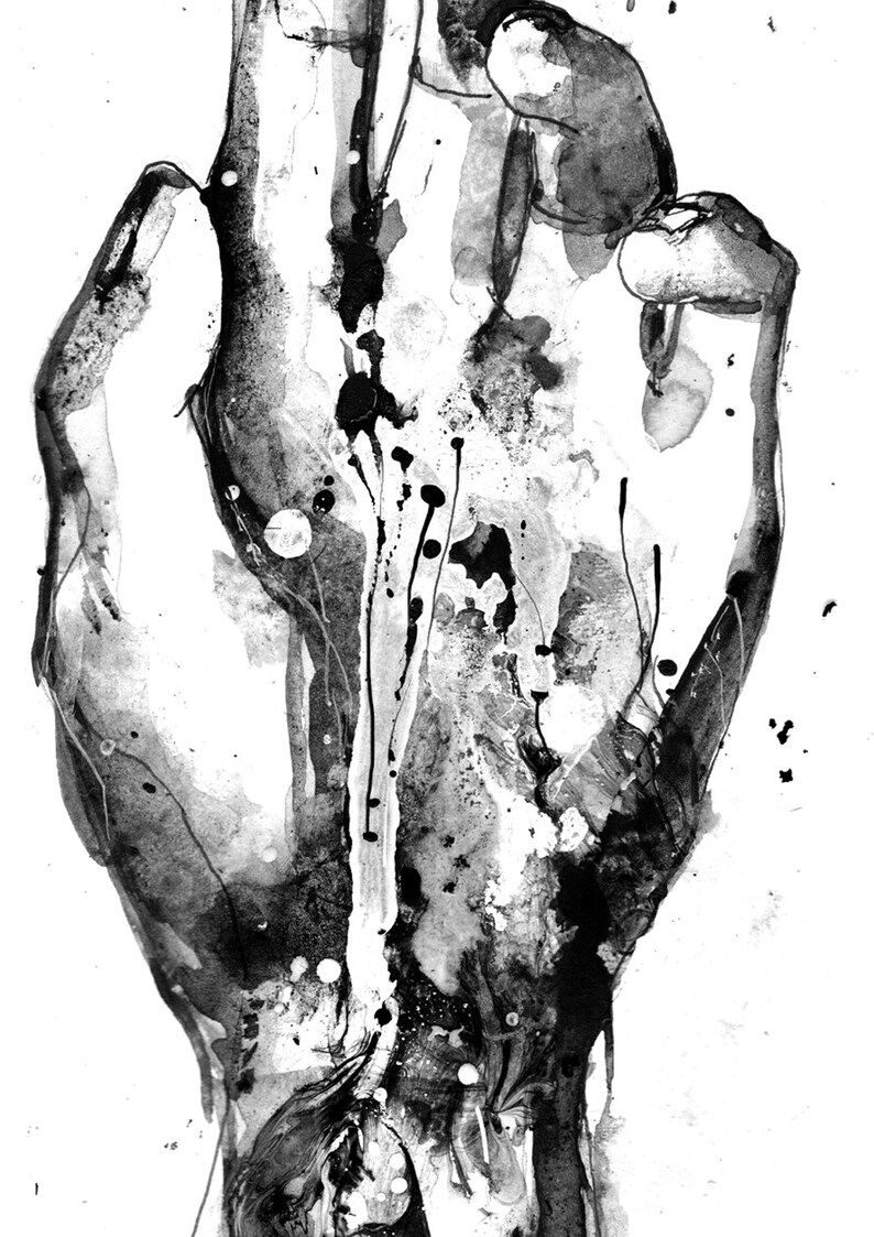 Slip Minimalist Art Print Ink Painting Hand Art Minimal | Etsy