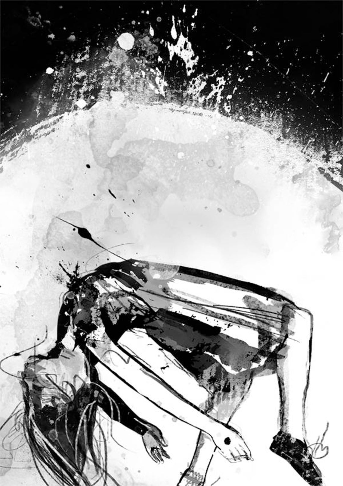 It's a Long Way Up Black and White Art Acrylic Painting | Etsy