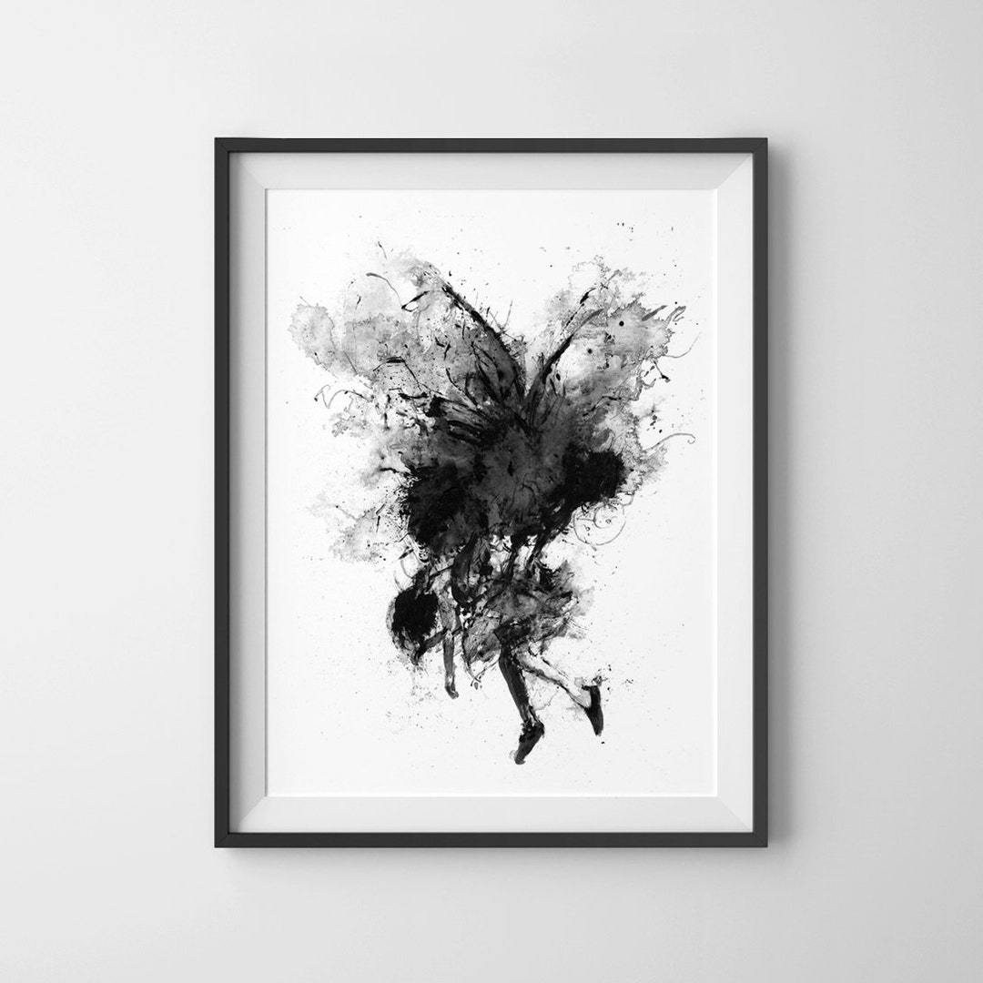 Moth, Ink Artwork, Black and White Art, Moth Print, Dark, Fantasy, Girl ...
