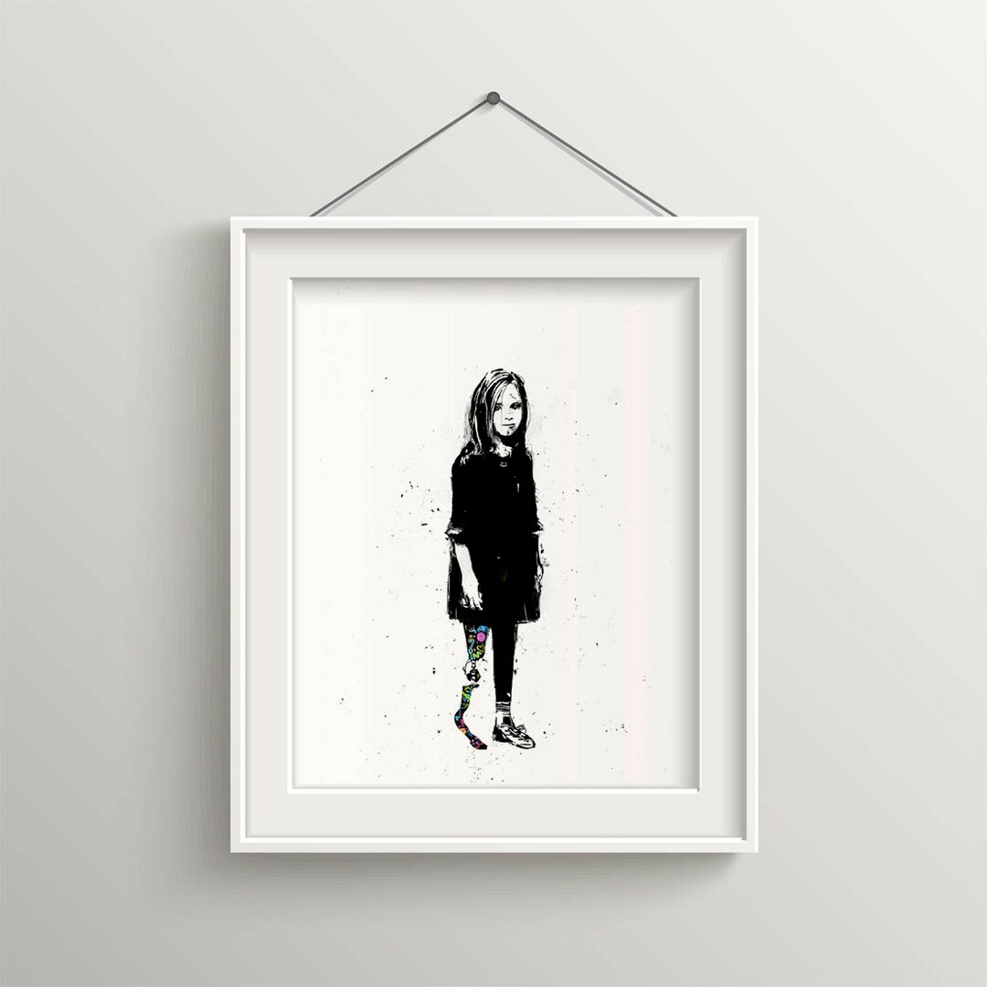 Prosthetic Girl Art Print: Black and White Fantasy Poster - Etsy