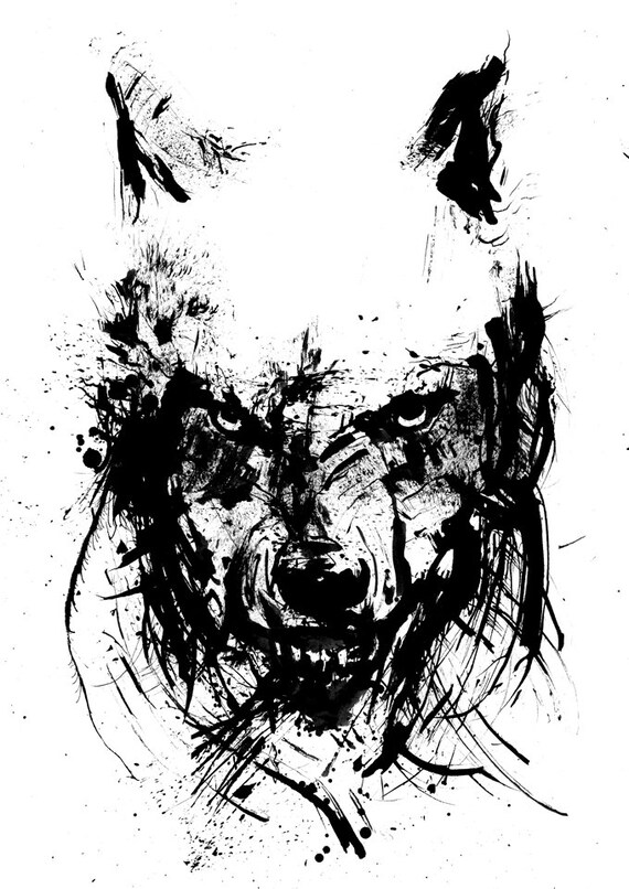 Angry Wolf Pack Drawing