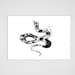 Ink Snake, Snake Art, Animal Art Print, Snake Print, Black and White ...