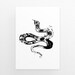 Ink Snake, Snake Art, Animal Art Print, Snake Print, Black and White ...