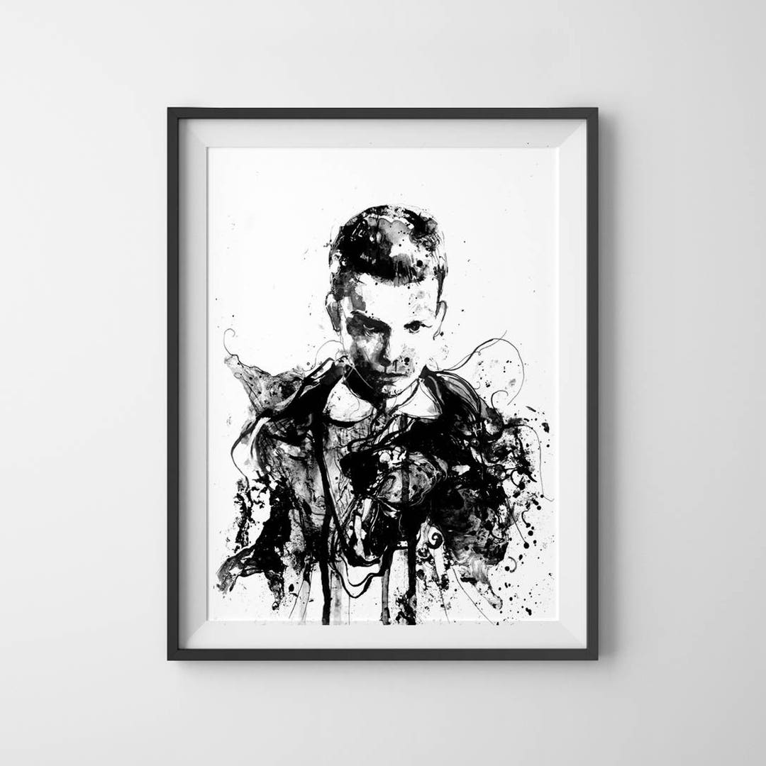 Stranger Things Art Print: Black and White Ink Painting - Etsy