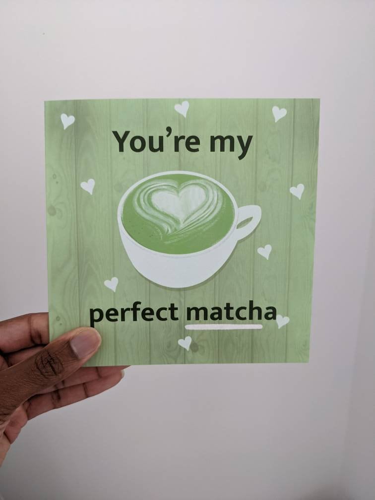 Matcha Anniversary Card, You're My Perfect Matcha, Funny Valentine Card ...