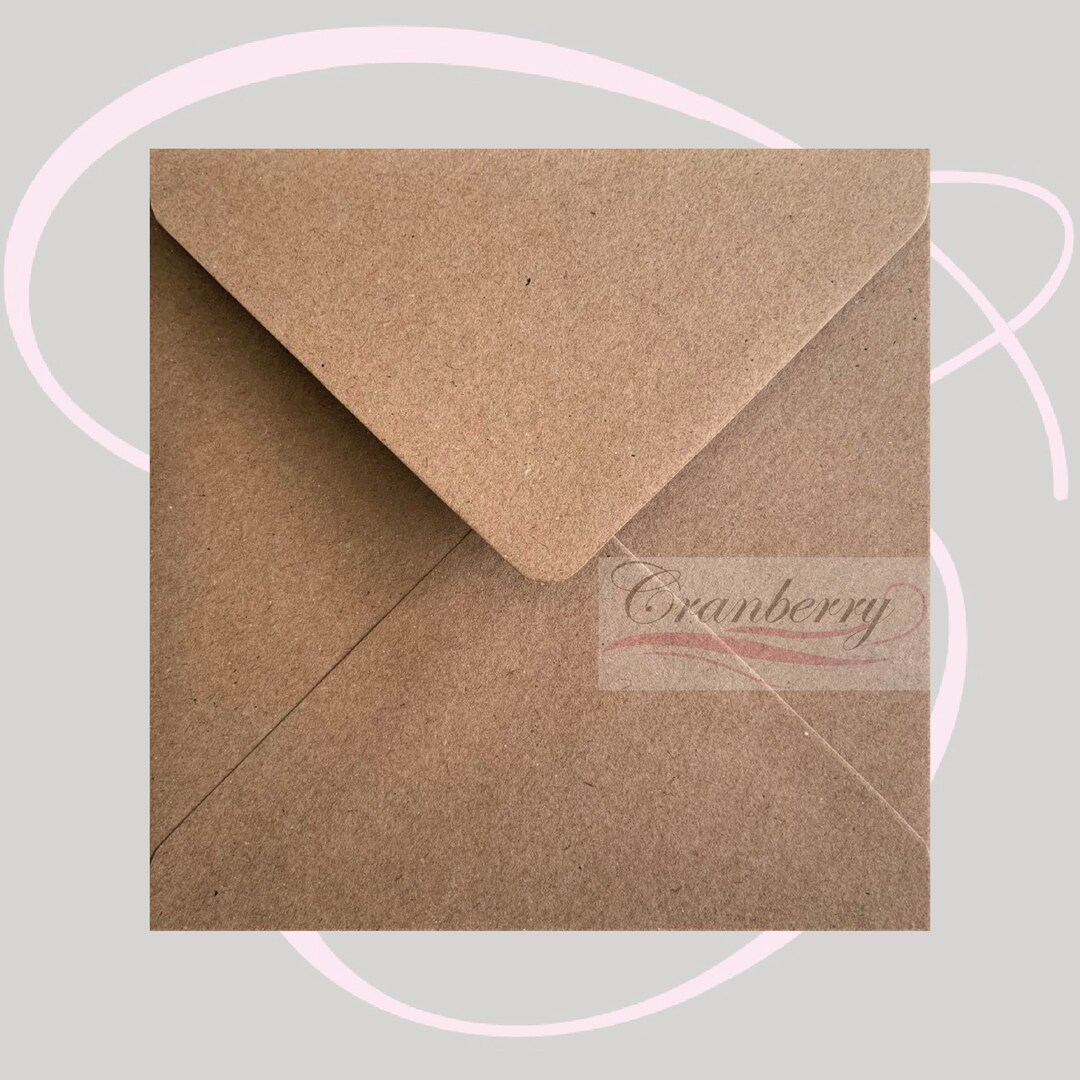50 Pack 6 X 6 Kraft Envelopes. Square Recycled Fleck Natural Brown ...