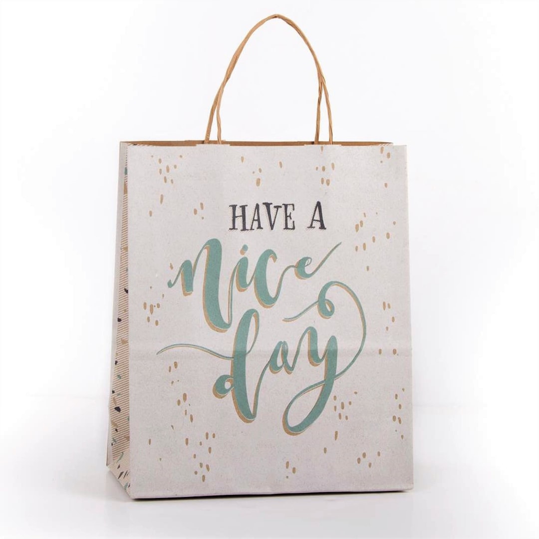 Everyday Gift Bag have a Nice Day 22x36cm Recycled With Twisted Handles ...