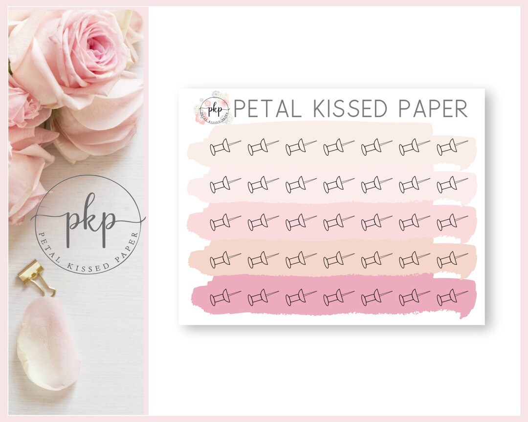 Push Pin Planner Stickers. Functional Icon Reminder Stickers - Etsy