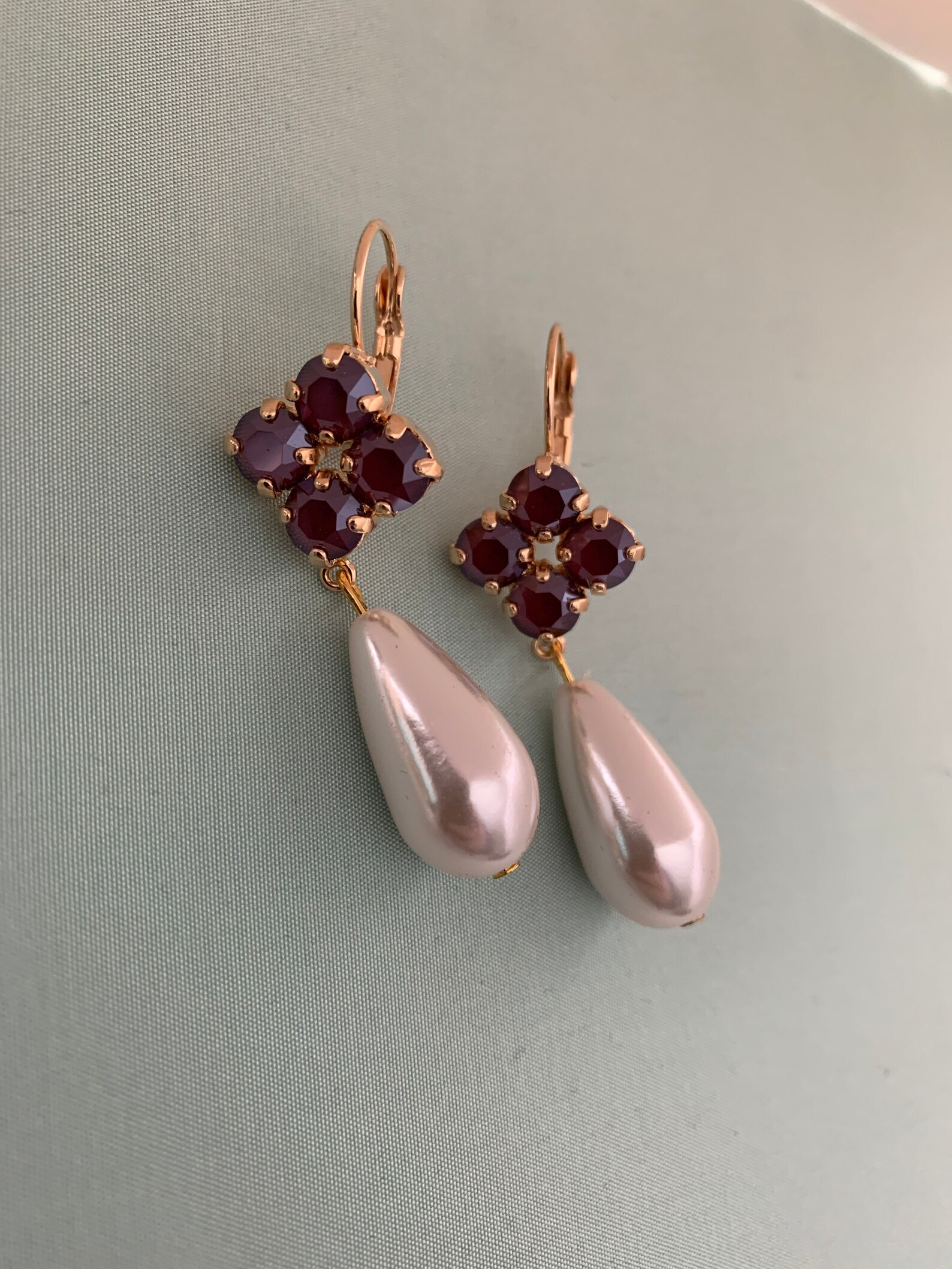 Fancy Garnet SHELL Pearls 16k Gold or Silver Plated Brass | Etsy