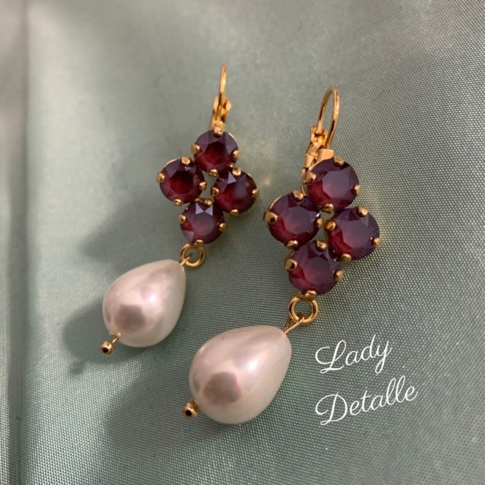 Fancy Garnet SHELL Pearls 16k Gold or Silver Plated Brass - Etsy