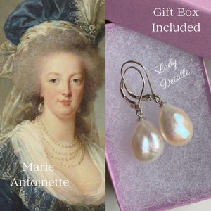 Sterling Marie Antoinette BAROQUE PEARL Earrings, 925 Sterling Silver ...