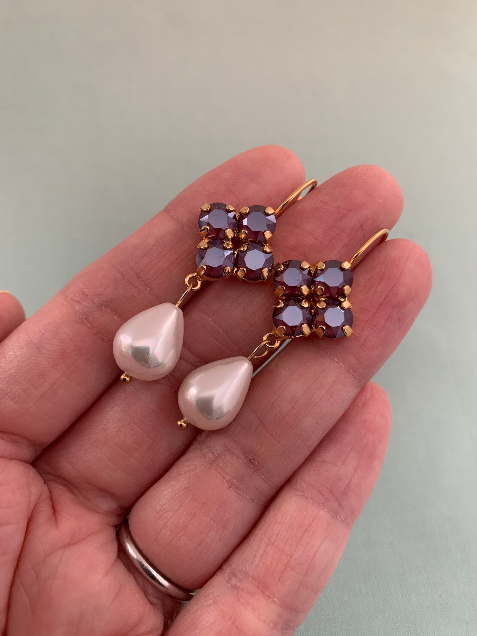 Fancy Garnet SHELL Pearls 16k Gold or Silver Plated Brass | Etsy