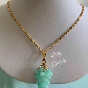 MINT Green Grape Necklace, VICTORIAN Reproduction 19th Century Real ...