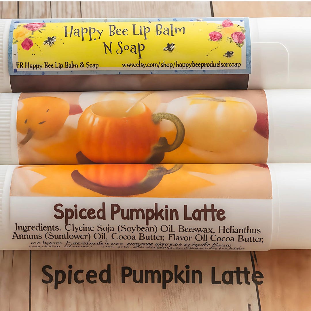 Lip Balm Spiced Pumpkin Latte Lip Balm: Natural Beeswax, Shea ...
