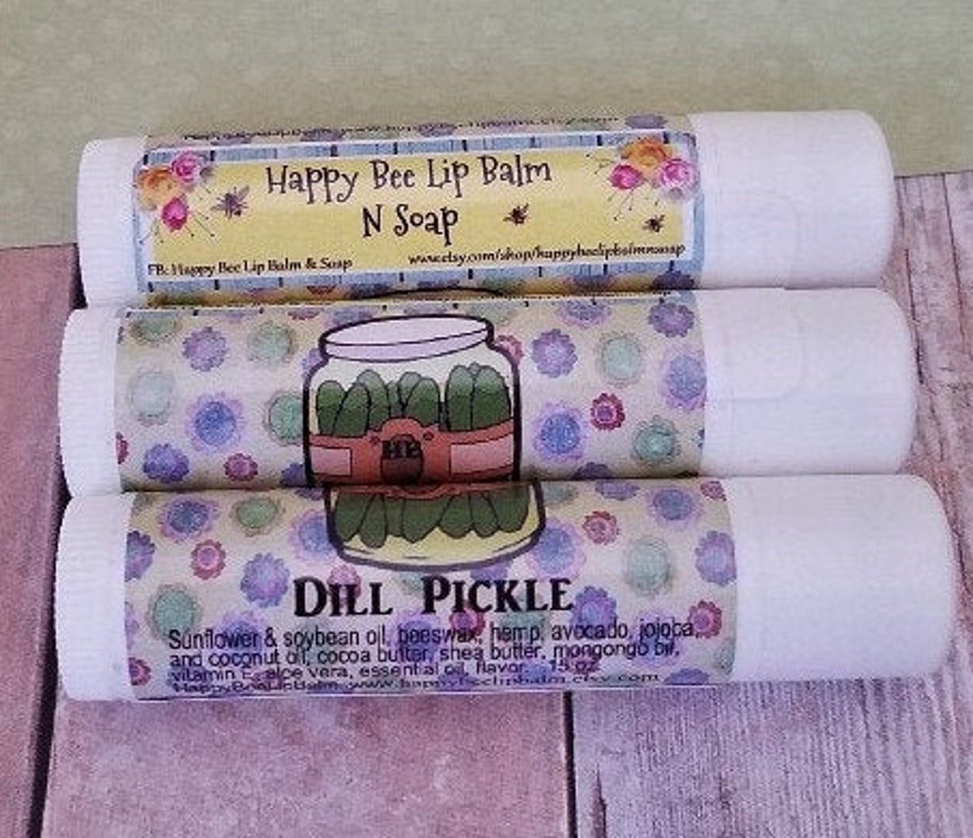 All natural lip balm/ DILL PICKLE/ flavored lip balm/ chapstick ...