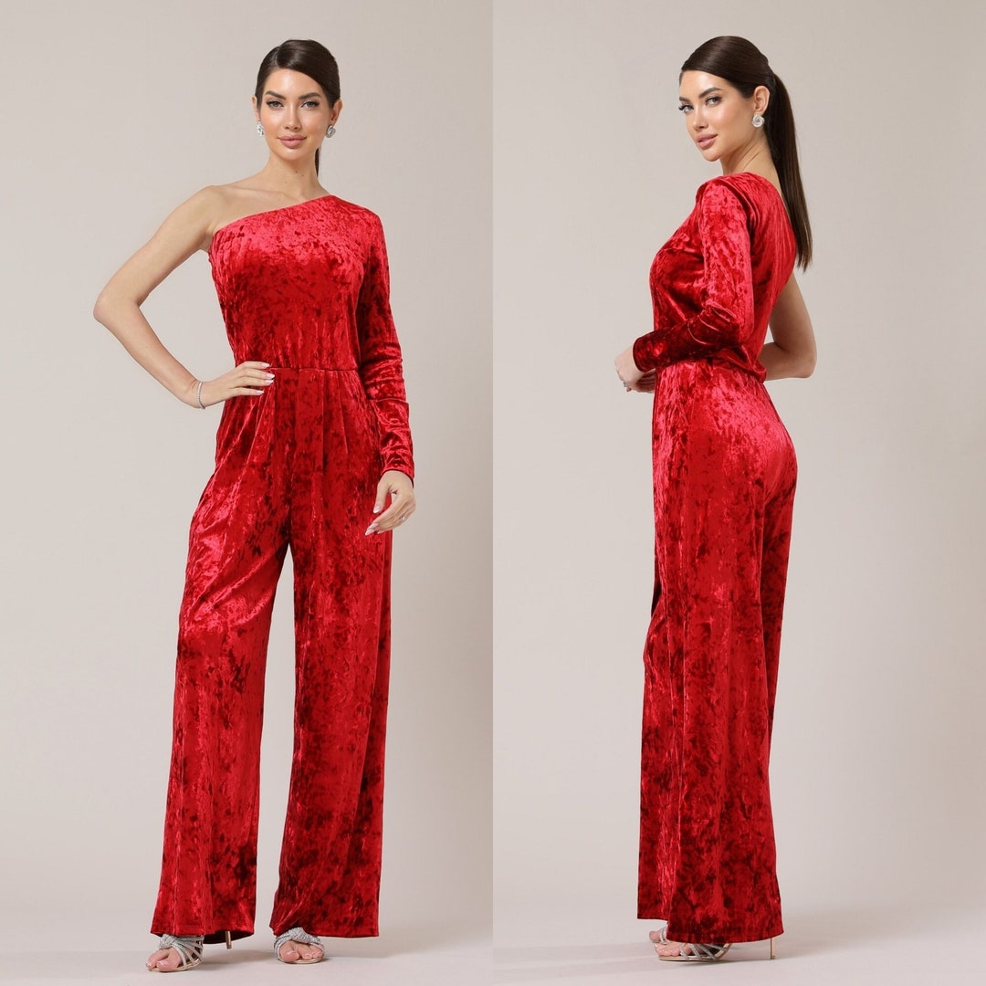 Jumpsuit One Sleeve, Party Jumpsuit, Cocktail Jumpsuit, Bridesmaid ...