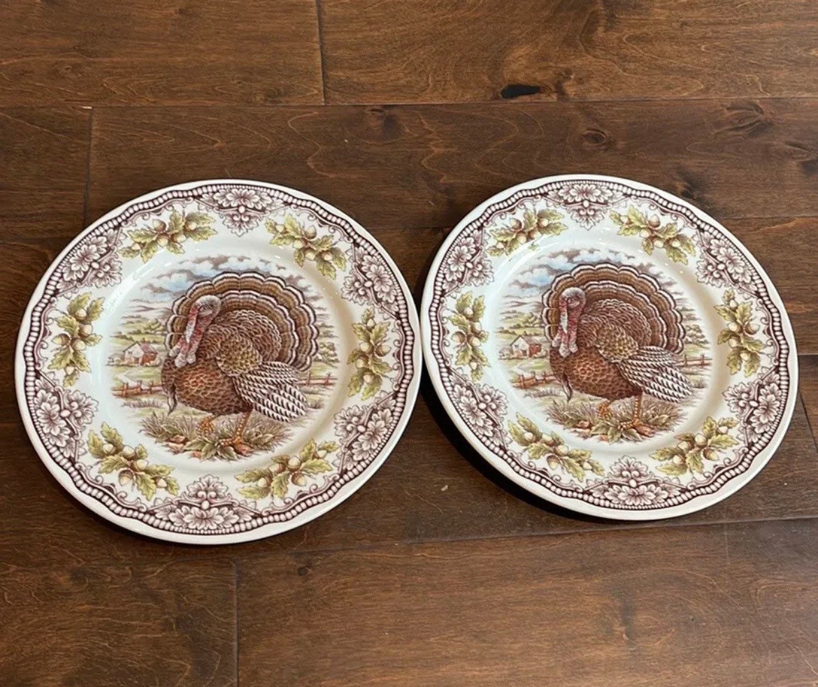 Royal Stafford Turkey Thanksgiving Dinner Plate Set of 2 11 - Etsy
