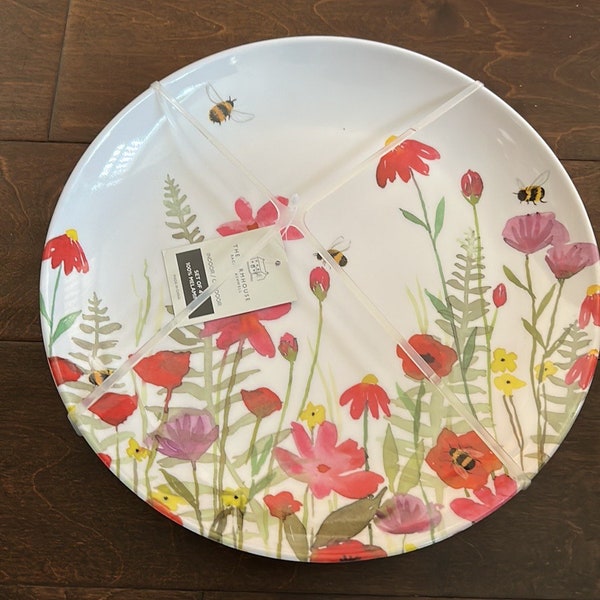 Floral Melamine Plates - Etsy