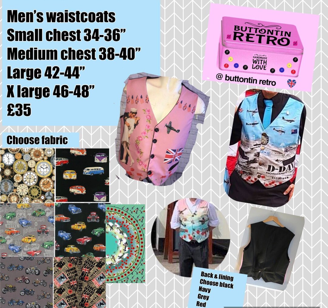 Novelty Waistcoat Mens Vest Wartime Waistcoat Car Waistcoat Plain ...