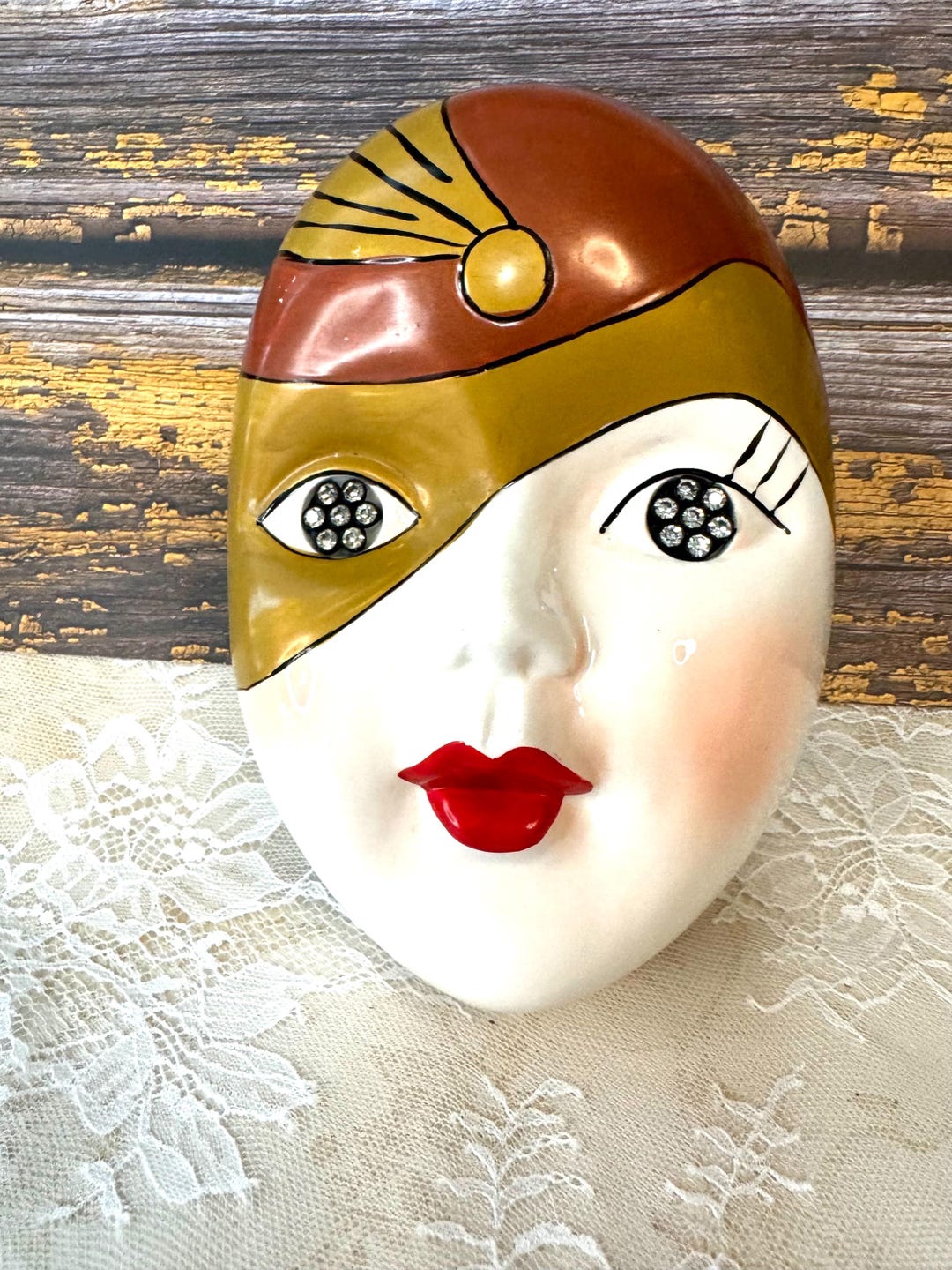 Unique Vintage 1985 Seymour Mann Porcelain Mask ~ Mardi Gras Mask ...