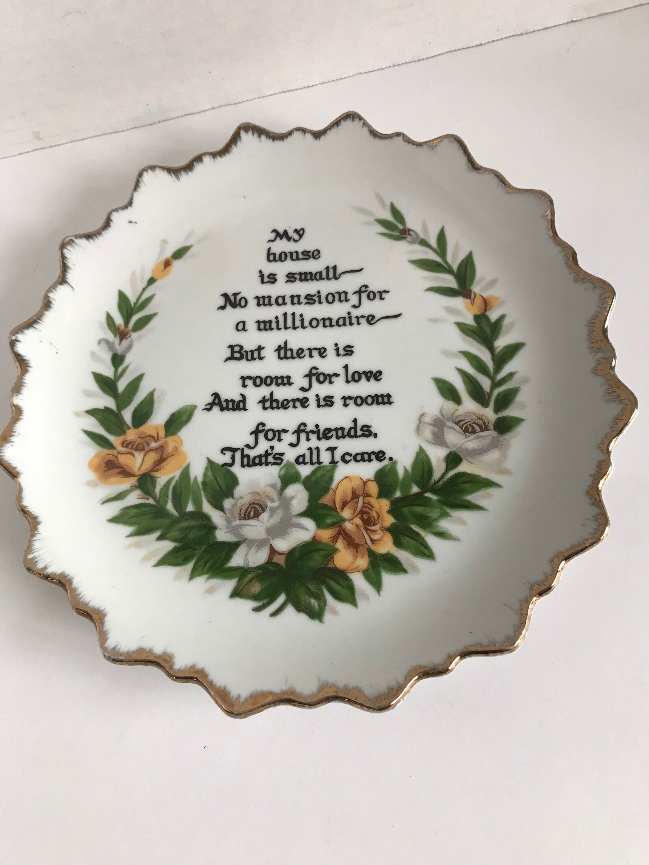 Vintage Wall Plate ~ Poem ~ Porcelain Souvenir Plate ~ Collectible ...