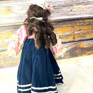 Vintage IMSCU Victorian Porcelain Doll 17 Tall Doll Deep Blue Velvet ...