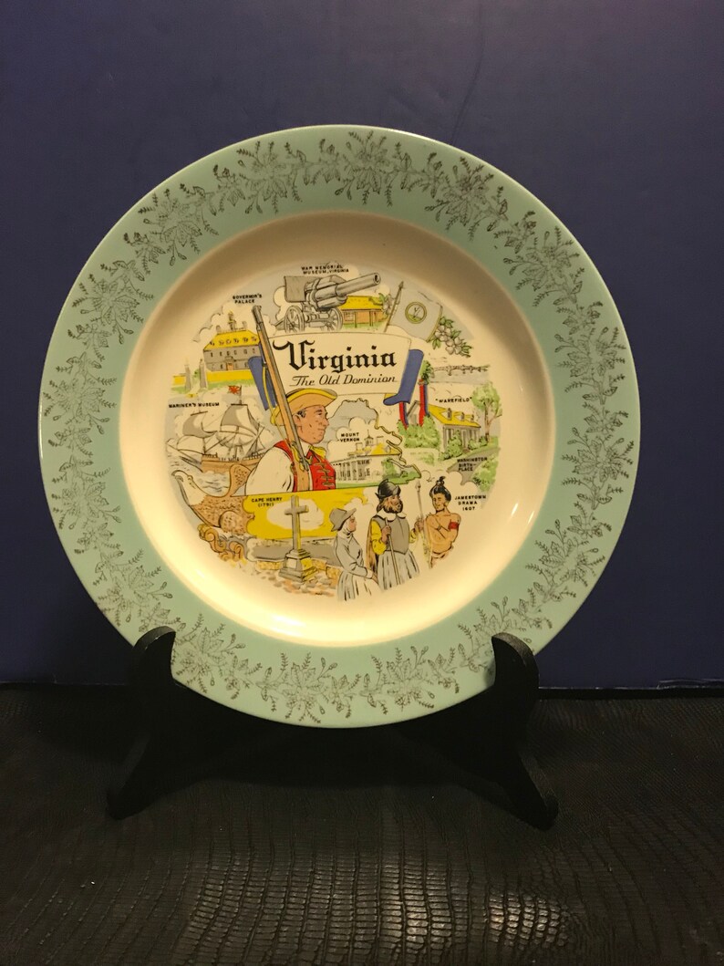 Vintage Virginia Plate ~ the Old Dominion~ Collectible Wall Decor ...